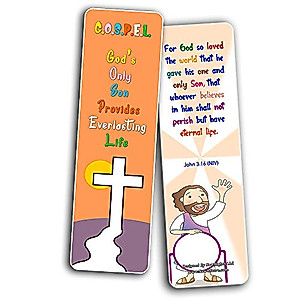 Christian Gospel Bookmarks for Kids (12 Pack) - Collection of Inspirational Bible Verses for Kids - Church Memory Verse Sunday School Rewards - Christian Stocking Stuffers Birthday Assorted Bulk Pack