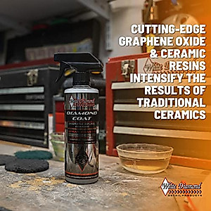 Diamond Coat Graphene Infused Ceramic Spray By White Diamond Detail Products, Advanced SiO2 Technology Infused with Graphene Provides Long Lasting Protection, 16oz Bottle, Brilliant Shine Made Easy