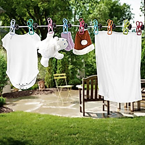 Portable Clothesline with 12 Clothespins, Retractable Travel Clothesline, Suitable for Home Indoor and Outdoor Drying, as Well as Balcony, Outdoor Camping use