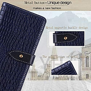 YLYT Shockproof - Blue Flip Leather TPU Silicone Luxury Cover Stand Wallet Case for Oppo Reno2 6.5 inch Card Slots Pouch Skin