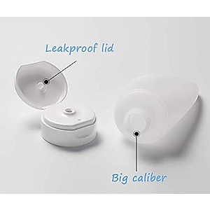 ericotry 6pcs 150ml/5oz Clear Plastic Cosmetic Soft Tubes Empty Squeeze Bottles with Flip Cap Refillable Makeup Containers Portable Cosmetics Travel Set for Girls Women