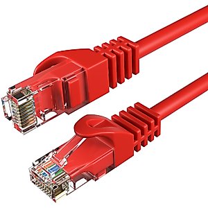 Cables Direct Online Cat6 100FT Network Ethernet Patch Cable, 550Mhz Internet Wire, Compatible with PC, Laptop, Modem, Router, TVs, Printer Cord, Consoles for Home and Office, Red