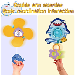 HANMUN Baby Stroller Arch Toy，Infant Car Seat Toys Mobile for Baby Crib Bouncer Bassinet Toys，Newborns Sensory Activity Bjorn Bouncer Toy Bar，Suitable for 0 1 2 3 Years Old Infant & Toddlers（Ocean）