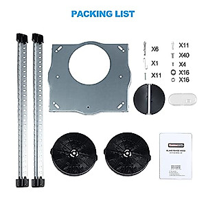 30 Inch Island Range Hood, thermomate 350 CFM Black Stainless Steel Stove Vent Hood with 4 LED Lights, 3 Speed Exhaust Fan with Touch Control, Ducted/Ductless Convertible, ETL Certified