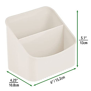 mDesign Kitchen Pantry, Cabinet, Countertop Shelf Packet Organizer Bin Caddy and Storage Station for Spice Packets, Dressing Mixes, Hot Chocolate, Tea, Sugar Packets - 4 Pack - Cream