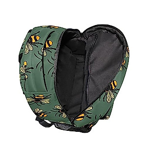 ALAZA Cute Bee Backpack for Women Men,Travel Trip Casual Daypack College Bookbag Laptop Bag Work Business Shoulder Bag Fit for 14 Inch Laptop