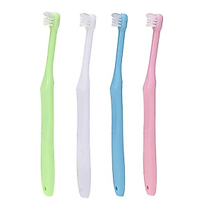 4 Pieces Tuft Toothbrush Tiny Small Head End Tuft Toothbrush, Orthodontic Soft Trim Wisdom Toothbrush Single Compact Interdental Interspace Brush (Single)