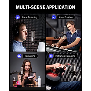 Donner Condenser Microphone, Recording Microphone for Vocal, Instruments & Music, Podcast XLR Microphone for Beginners with Pop Filter, Shock Mount, Optimized Frequency, Ideal for Home Studio, DC-20