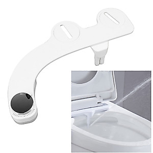 Bidet Attachment with Dual Nozzles, Non-Electric Self Cleaning Water Sprayer 7/8 Copper Tee Water Bidet for Toilet