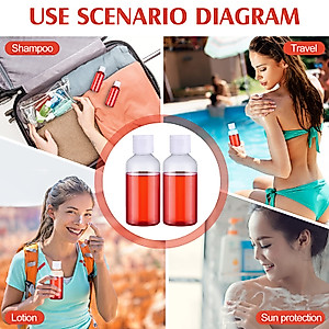 100 Pack 2 oz Travel Bottles Plastic Bottles with Lids Travel Size Cover Cap Plastic Travel Size Bottles Refillable Dispensing Bottles with 5 Funnels Liquid Lotion for Travel(Clear)