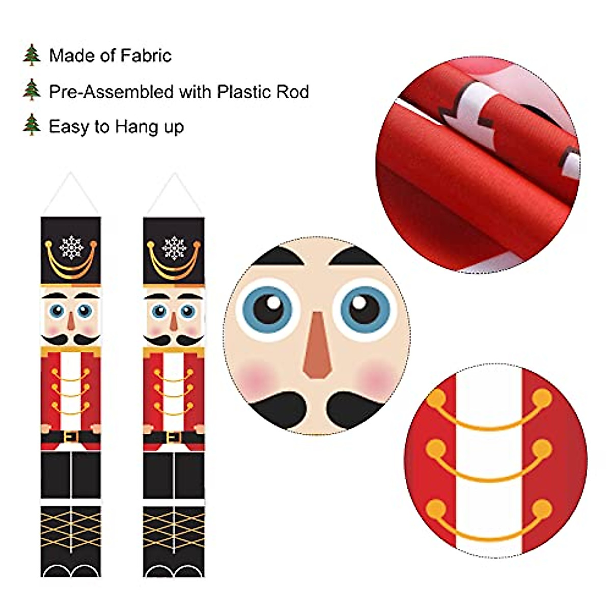 Merry Christmas Banner Decor Porch Sign, Christmas Decorations , Christmas Porch Banner Happy New Year Signs for Home Front Door Fireplace or Holiday Party Decor for Country Wall Hanging Outside (Christmas and New Year) (Christmas Doorman)