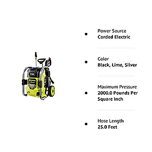 RYOBI 2000 PSI 1.2 GPM Cold Water Electric Pressure Washer