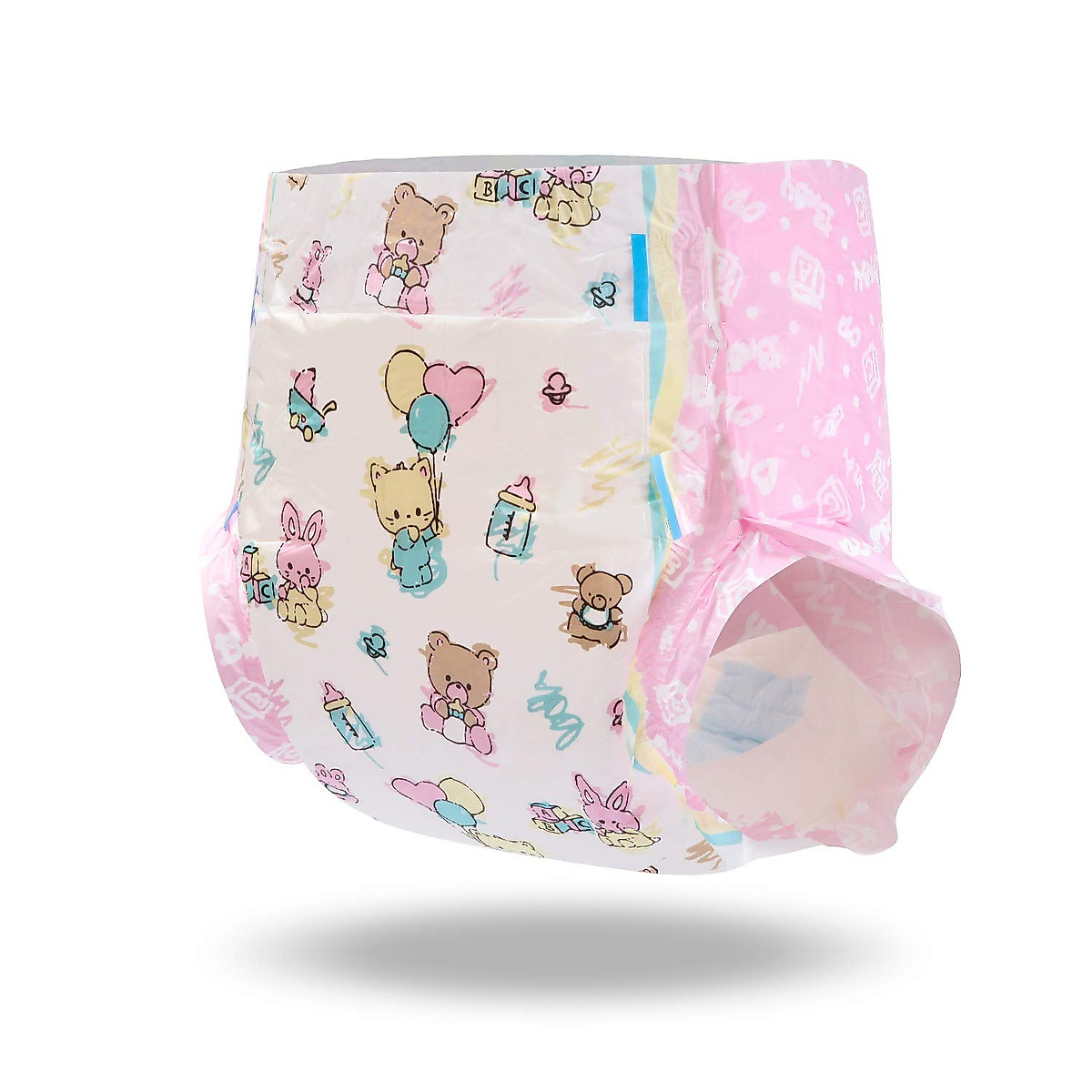 Littleforbig Printed Adult Brief Diapers 10 Pieces - Baby Cuties (Medium 28"-38")