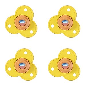 Yaroelrd 4 self-Adhesive casters, Mini Universal Wheels, Stainless Steel 360-degree Rotating Mobile Universal Wheels, Suitable for cabinets/Drawers/Trash cans/Storage Boxes (Yellow) (A-059)