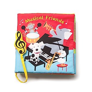 DEMDACO Playing Animal Friends Music Note Primary Hues Children's Musical Soft Book Toy