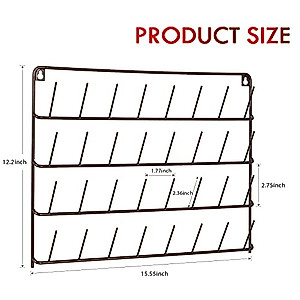 MOOACE 32 Spools Thread Rack Wall-Mounted 2 Pack, Spool Holder with Hanging Hooks, Metal Serger Thread Storage for Sewing Craft Room, Embroidery Thread,