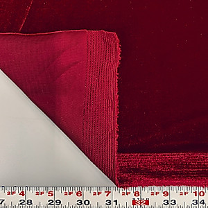 Princess Cranberry Polyester Spandex Stretch Velvet Fabric by The Yard for Tops, Dresses, Skirts, Dance Wear, Costumes, Crafts - 10001
