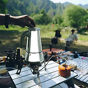 Moka Pot Stainless Steel, 6 Cup Stovetop Espresso Maker, Classic Italian Style Espresso Pot, Easy to Operate & Quick Cleanup, Food Grade Stainless Steel, Silver