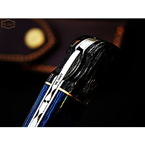 Personalized & Customized Word "A" Damascus pocket knife folding hunting knives 6.5" back lock with leather sheath Damascus blade knife - folding camping pocket knife - small folding knife - handmade gift knife - folding knives - sharpest pocket knife - h