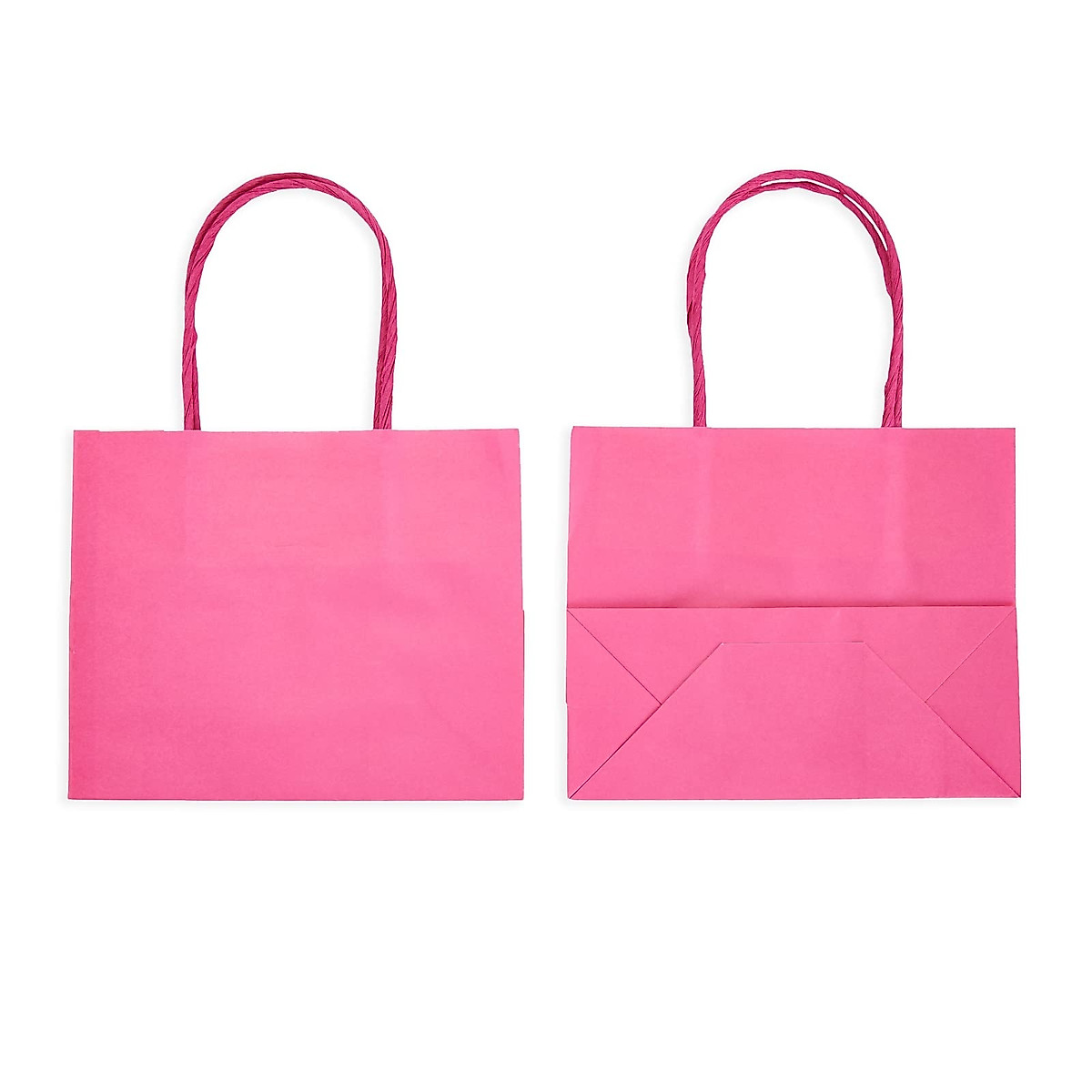 Sparkle and Bash 50 Pack Mini Pink Gift Bags with Handles, Bulk Kraft Party Favor Bags (6 x 5 x 2.5 In)