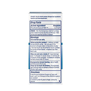 Visine Dry Eye Relief Lubricant Eye Drops with Polyethylene Glycol 400 to Moisturize and Soothe Irritated, Gritty and Dry Eyes, Designed to Work Like Real Tears, 0.5 fl. oz