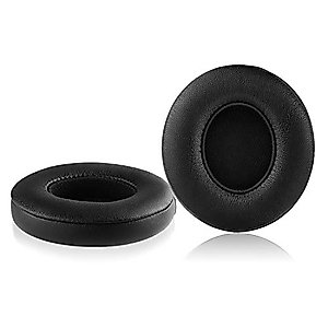 Solo 2 Wired Replacement Earpads - JARMOR Protein Leather & Memory Foam Ear Cushion Pads for Beats Solo2 Wired On-Ear Headphones by Dr. Dre ONLY (NOT FIT Solo 2.0/3.0 Wireless) - Black