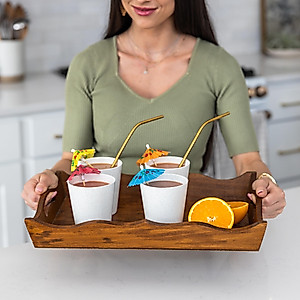 Grow Forward Premium Wheat Straw Cups - Set of 8 Unbreakable BPA Free Reusable Hard Plastic 20 oz Drinking Glasses for Water, Camping, RV - Large Tumblers for Kitchen - Midnight