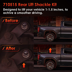 1-1.5 Inch Suspension Rear Lift Leaf Shackle Kit 2Pcs Compatible with 1988-2018 Chevy Silverado 1500 & GMC Sierra 1500 2wd 4wd Truck, Replaces# 710515