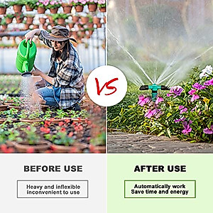 Psinzmk Yard Sprinkler, Lawn Sprinklers for Yard Rotating 360 Degree Covering Large Area, Garden Water Sprinklers System Automatically for Yard, RWG-SH1