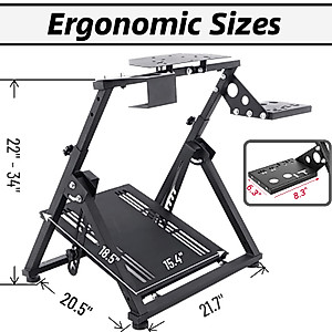 Minneer Youth X PRO Racing Wheel Stand Height Adjustable with Shifter Upgrade fit for Logitech G25,G27,G29,G920,G923Thrustmaster TMX, Gaming Steering Simulator Cockpit Wheel and Pedals Not Included