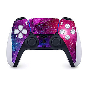 ITS A Skin Skins Compatible with Sony Playstation 5 Console Disc Edition - Protective Decal Overlay Stickers wrap Cover - Stars Galaxy red Blue Purple Gasses