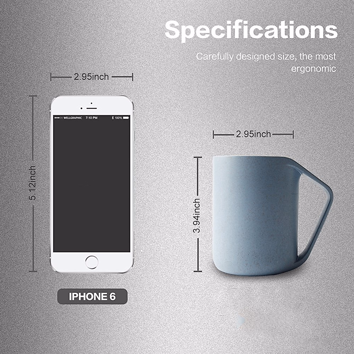 eoocvt 4pcs Eco Friendly Healthy Wheat Straw Biodegradable Plastic Cup Mug for Water, Coffee, Milk, Juice, Tea (1pc, fl.13.5oz) (4 Cups)