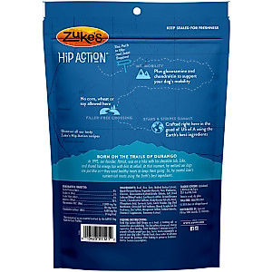 Zuke's Hip Action Hip & Joint Natural Dog Treats Crafted in The USA 16 Ounce (Pack of 4)