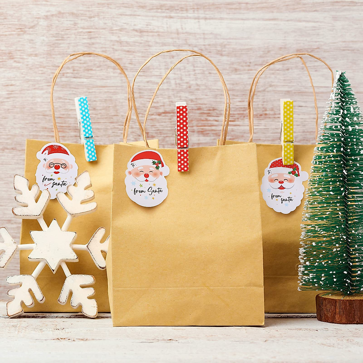 216 Sheets 'from Santa' Tag Stickers Christmas Santa Sticker Christmas Labels Stickers Name Tag Stickers Xmas Gifts Stickers for Holiday Festive Wrapping Party Favors