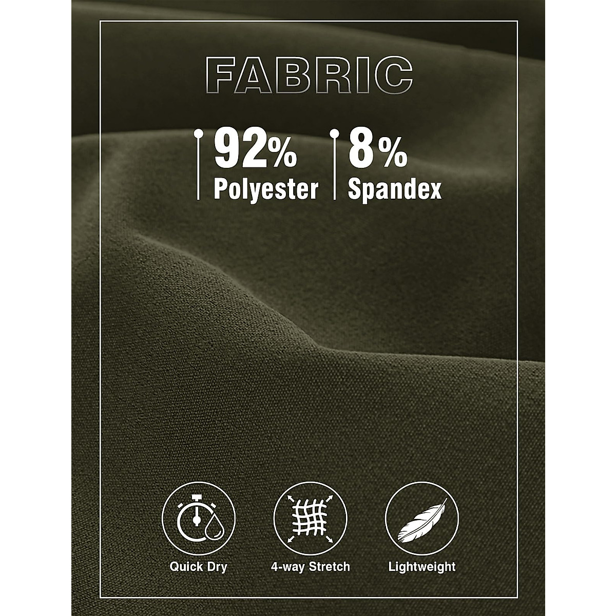 TBMPOY Men's Hiking Running 7" Shorts with Pockets Athletic Outdoor Sports Gym Running Short Zipper Pockets Army Green/Green L