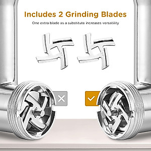 AAOBOSI Meat Grinder Electric, [3000W Max] Meat Grinder Heavy Duty with 2 Stainless Steel Blades & 4 Grinding Plates, Sausage Maker & Kibbe Kit for Home Kitchen & Commercial Using