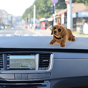 Nodding Heads Car Dog Shaking Head Dog Figurine Desktop Swing Dog Statue Bobbleheads Puppy Car Dashboard Dachshund for Home Office Car Decorations Bonsai Decor