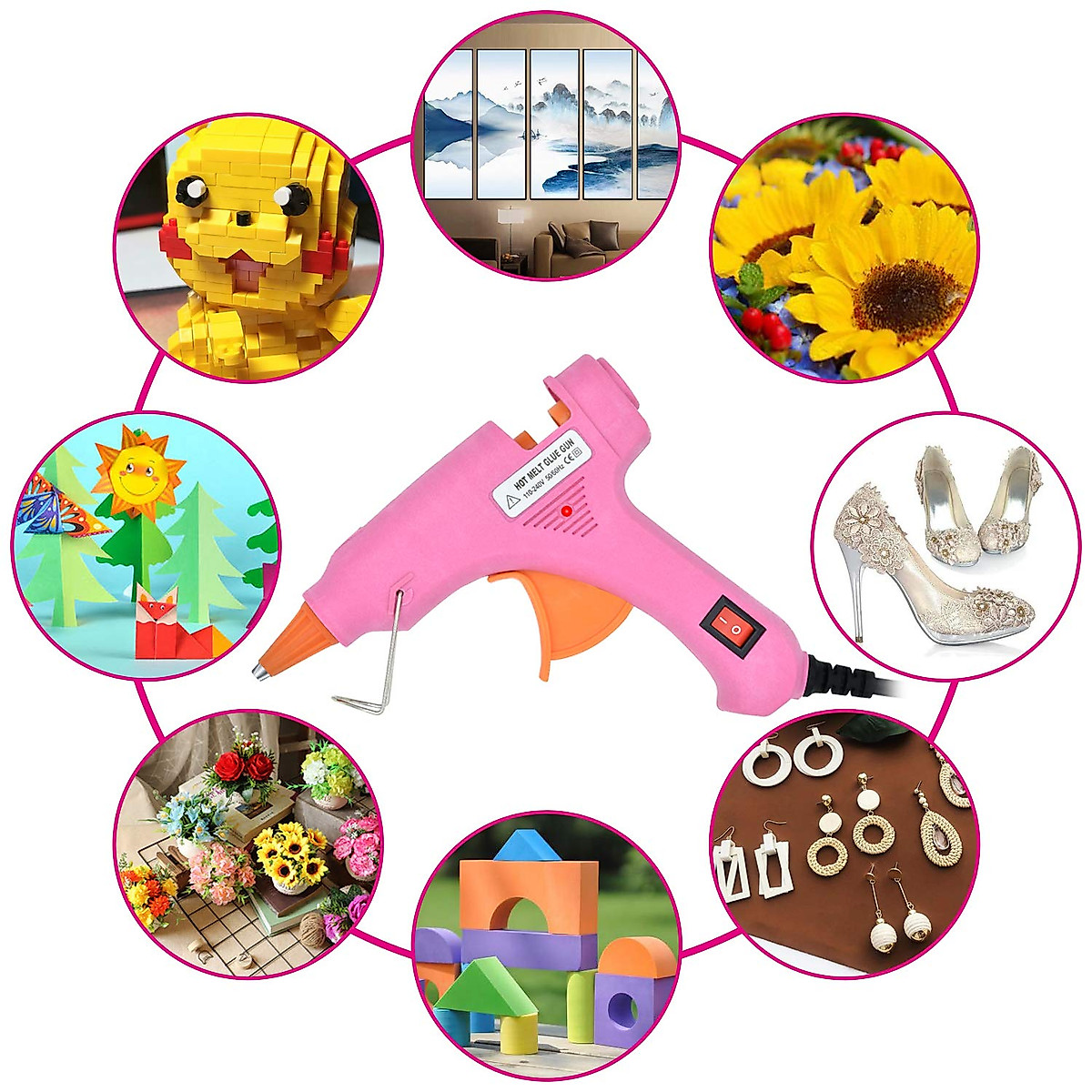 Hot Glue Gun with 40pcs Melt Glue Sticks, 30W Mini Hot Melt Glue Gun Kit, Melting Glue Gun Set, Glue Gun Mini for Crafts and Arts, School, Home, Quick Repairs, Sealing