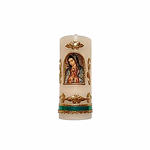 Small Our Lady of Guadalupe Made in Mexico Candle Cirio de la Virgen de Guadalupe Rezo Oración