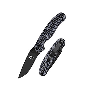 CNYJ Folding Knife Everyday Carrying Pocket Folding Knife D2 Steel Blade G10 Tactical Handle EDC Knife Water Ripple Style Handle