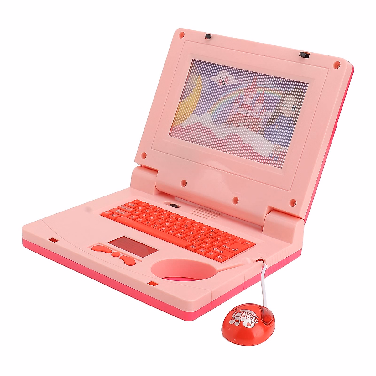 Kids Exploration Toy Laptop Educational Learning Computer, Children's Educational Interactive Computer with 20 Learning Activities and 30 Pieces of Popular Music, Birthday (Pink)