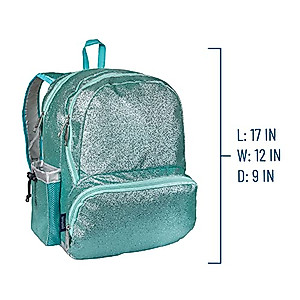 Wildkin 17-Inch Kids Backpack for Boys & Girls, Perfect for Late Elementary School Backpack, Features Three Zippered Compartment, Ideal Size for School & Travel Backpacks (Blue Glitter)