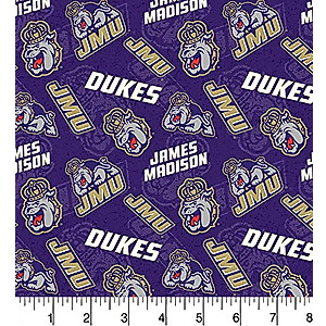 SYKEL ENTERPRISES Jame Madison University Cotton Fabric with New Tone ON Tone Design Newest Pattern