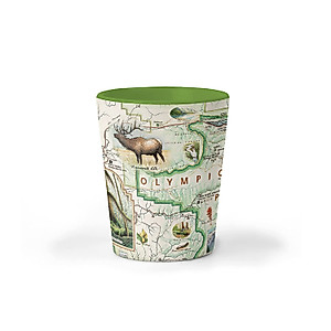Xplorer Maps Olympic National Park Map Ceramic Shot Glass, BPA-Free - For Office, Home, Gift, Party - Durable and holds 1.5 oz Liquid