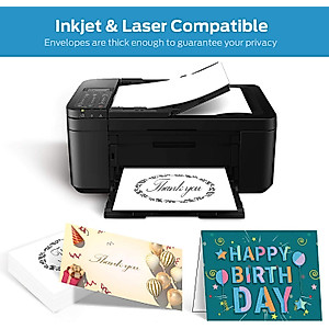 Ohuhu Blank White Cards and Envelopes 50 Pack, 5 x 7 Heavyweight Folded Cardstock and A7 Envelopes for DIY Greeting Cards, Wedding, Birthday, Invitations, Thank You Cards & All Occasion