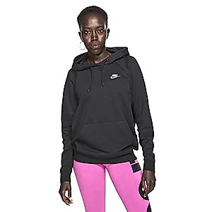 Nike Women's Sportswear Essential Fleece Hoodie (XL, Black/White)
