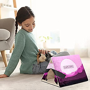 Y-DSIWX Guinea Pig Hideout House Bed, Sunset Pattern Rabbit Cave, Squirrel Chinchilla Hamster Hedgehog Nest Cage