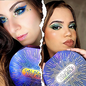 Tintark Galactic Assemble Eyeshadow Palette 14 Colors Glitter Shimmer Metallic Eye Shadow Pallet Brown Blue Galaxy Eye Makeup Palettes Create Space-like Eyes Make up Vegan & Talc Free