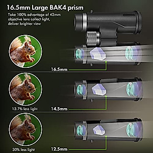 12x42 HD Binoculars for Adults with Upgraded Phone Adapter & Foldable Tripod, High Power Binoculars with Super Bright and Large View,Waterproof Lightweight Binoculars for Bird Watching Hunting Travel