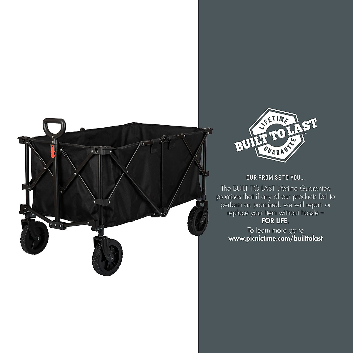 ONIVA - a Picnic Time Brand Adventure Folding, Beach, & Sport Utility Wagon XL, Black